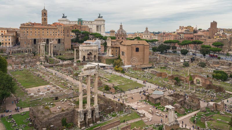 Roman Forum with Crowd of People in Rome, Italy Stock Video - Video of ...