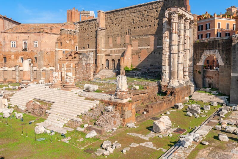 Roman Forum. Imperial Forum of Emperor Augustus Stock Photo - Image of ...