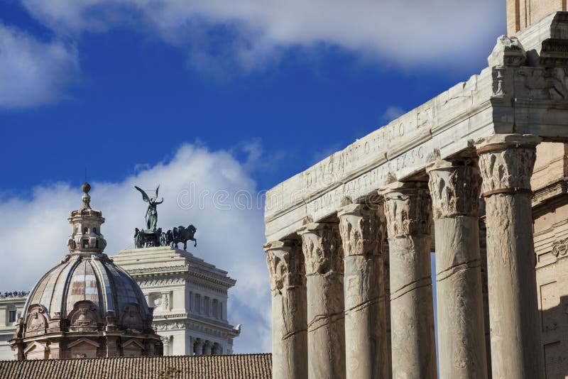 Roman Forum monuments stock image. Image of monument - 93185233
