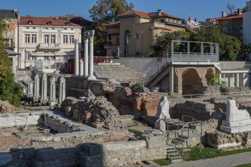 Roman Forum and Odeon in Plovdiv, Bulgaria Stock Photo - Image of ...