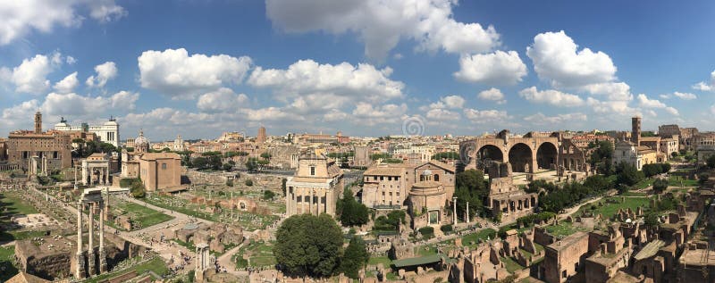 Roman Forum Panorama stock image. Image of ruins, city - 78636689