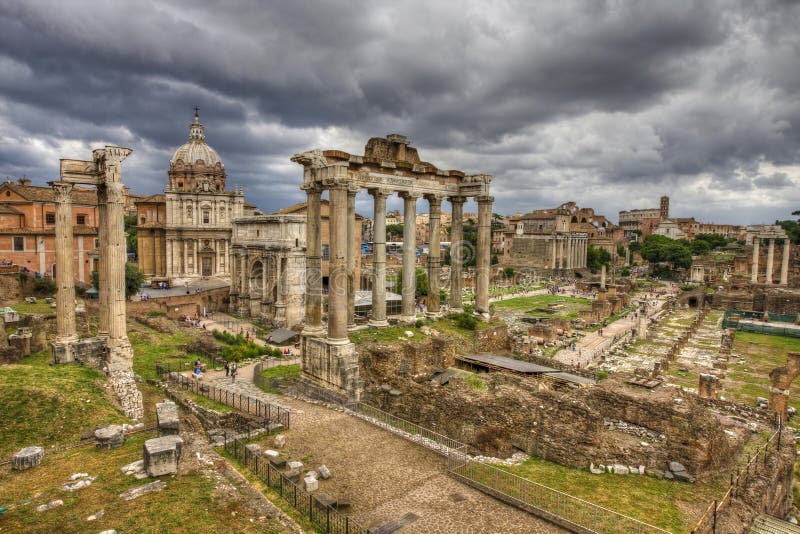 The Roman Forum in Rome. HDR Image. Stock Photo - Image of ...
