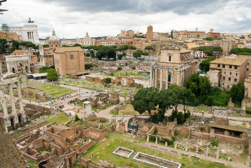Roman forum in Rome, Italy stock image. Image of colosseum - 15358767