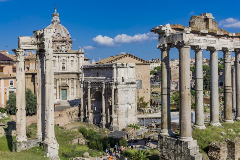 Roman Forum in Rome, Italy stock image. Image of ancient - 129091375