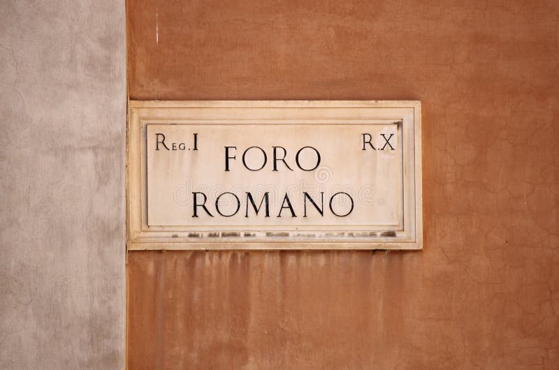 Roman Forum street sign stock photo. Image of rome, building - 27206232