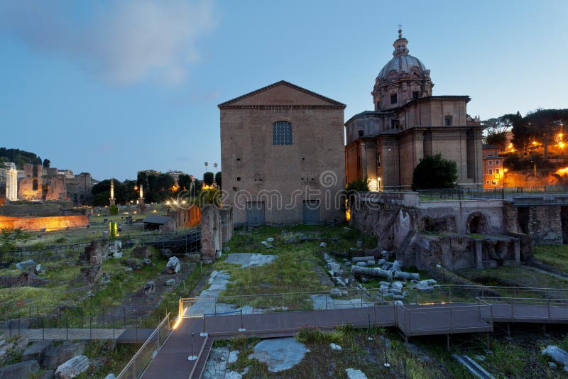 Roman forum at sunset stock photo. Image of explore, destination - 74731722