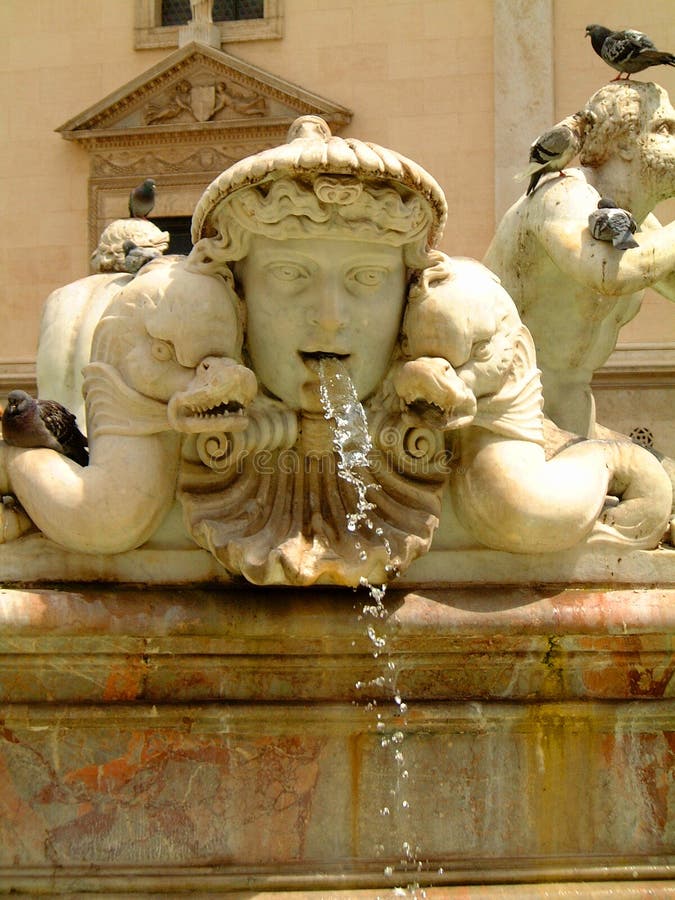 Roman Fountain stock photo. Image of drip, face, marble - 4347916