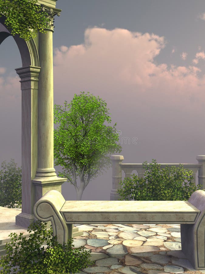 Roman garden stock illustration. Illustration of garden - 42663787