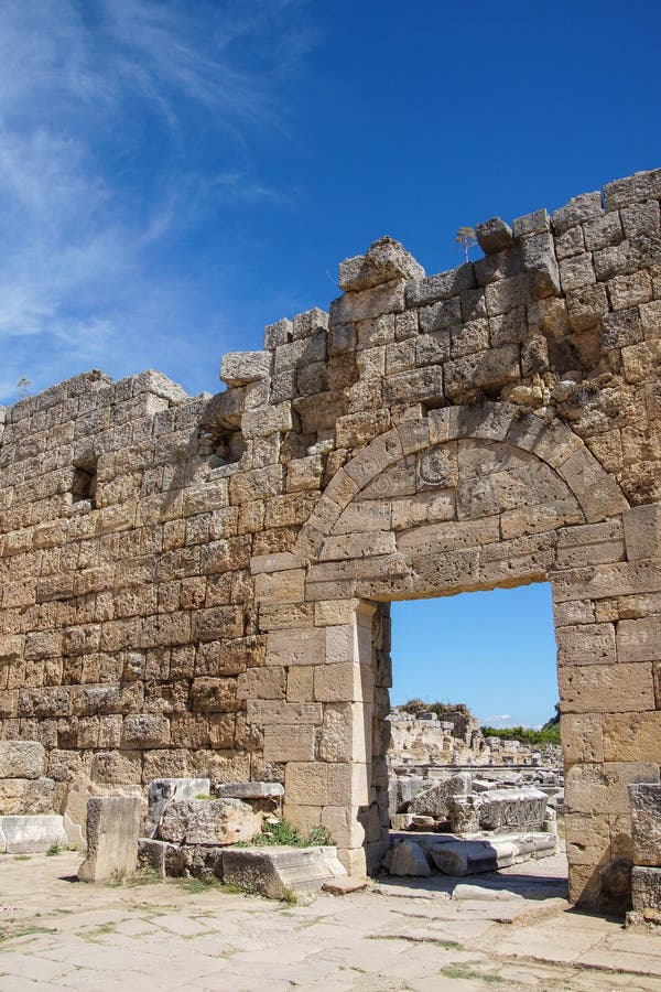 Roman gate of Perge stock image. Image of turkey, perge - 60463713