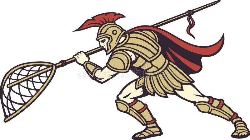 Roman Gladiator Retiarius with Net and Trident Vector, Vector Design ...