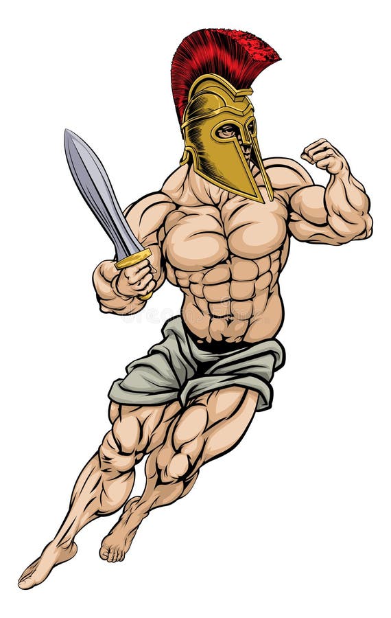 Strong Roman Soldier Illustration Stock Vector - Illustration of ...