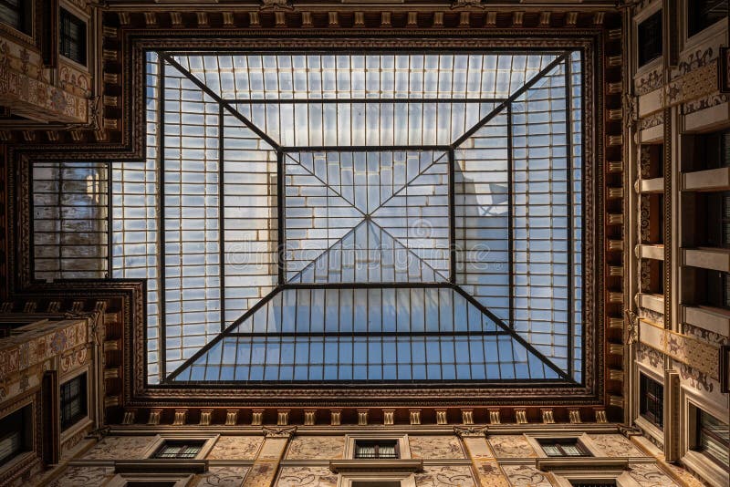 Roman Glass Ceiling stock photo. Image of artistic, blue - 286053900