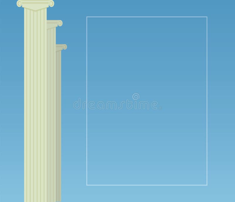 Roman Classic Gray Columns Group Left Framing Decor Frame on the Right ...