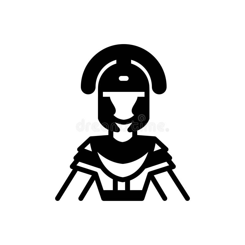 Black Solid Icon for Roman, Solider and Greek Stock Vector ...