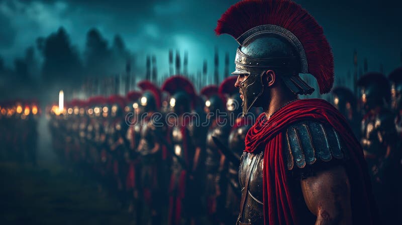 Roman Legion Formation at Twilight Stock Illustration - Illustration of ...