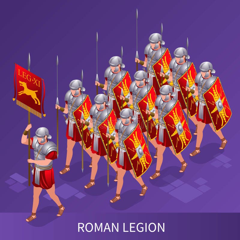 Roman Legion Ancient Rome Illustration Isometric Icons on Isolated ...