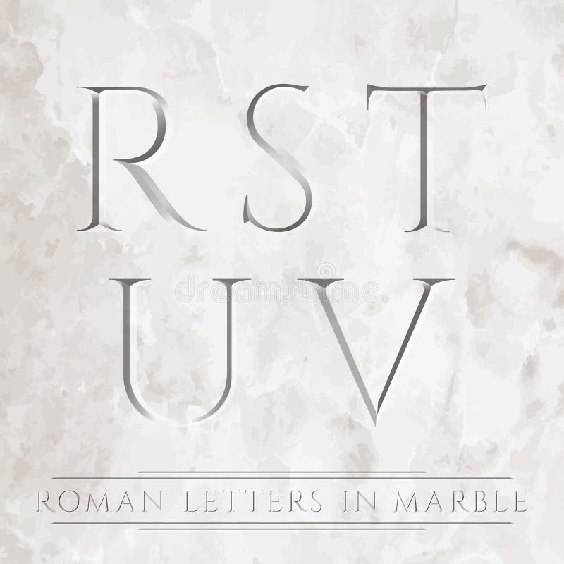 Roman letters in stone stock vector. Illustration of text - 108167543