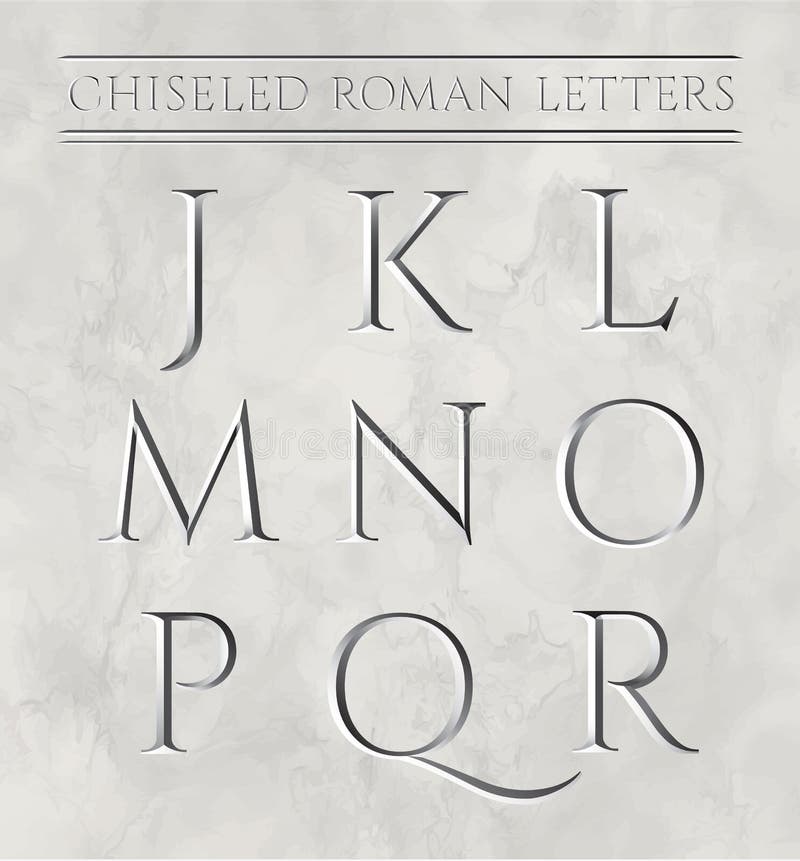 Roman Letters Chiseled in Marble Stone. Stock Vector - Illustration of ...