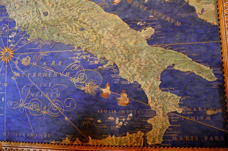 Roman Map in the Vatican Museum Editorial Stock Photo - Image of ...