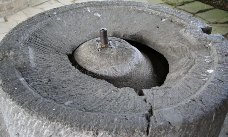 Ancient millstone stock image. Image of front, millstone - 8774361