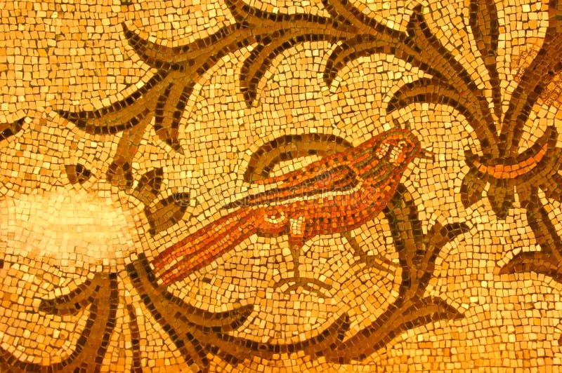 Roman mosaic of a bird stock photo. Image of mosaic, religious - 9202742