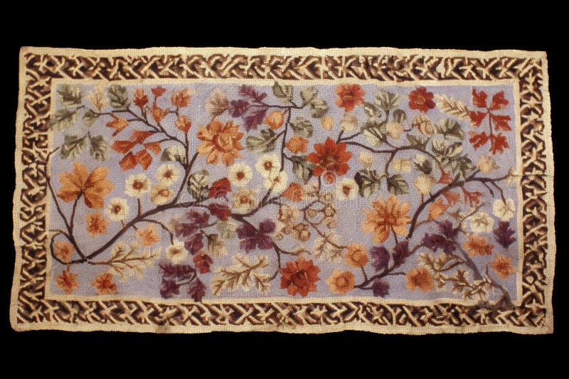 Roman Mosaic with Intricate Floral and Vine Patterns Stock Illustration ...