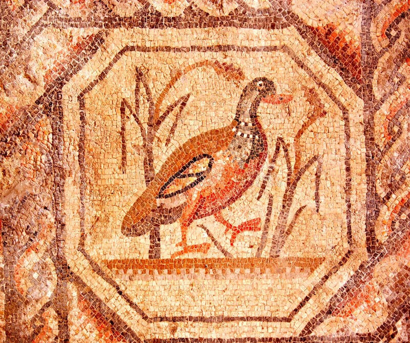 Roman Mosaic of a Walking Duck Stock Image - Image of craftsmanship ...