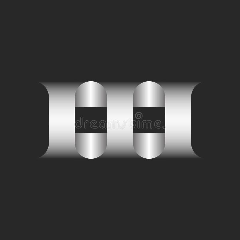 Roman Number Three Logo 3d Stripe Shapes, Grey Gradient Emblem for ...