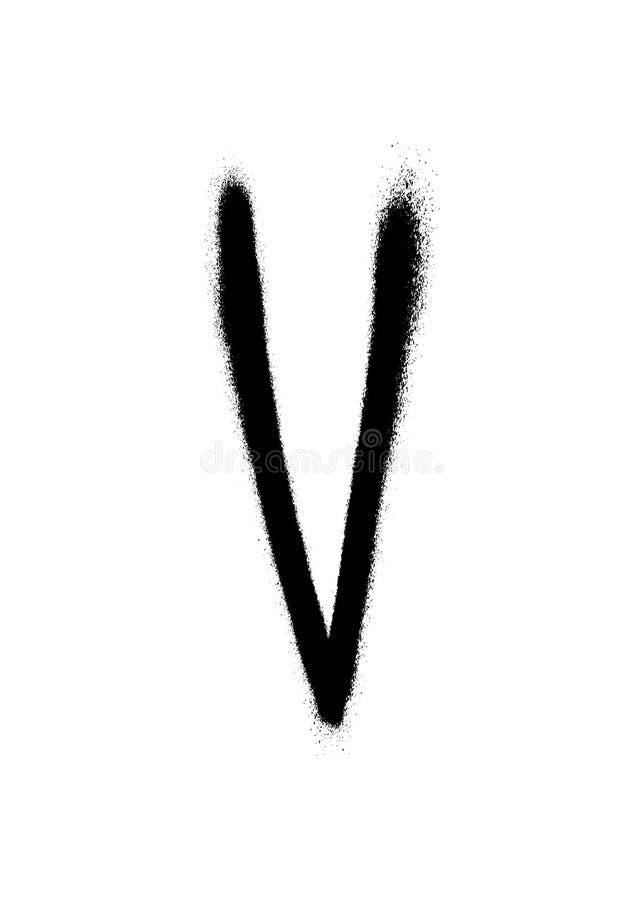 Roman Numeral Five Painted with a Black Spray Can on a White Background ...