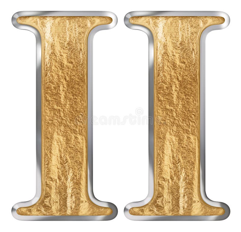 Roman Numeral II, Duo, 2, Two, Isolated on White Background, 3d Render ...