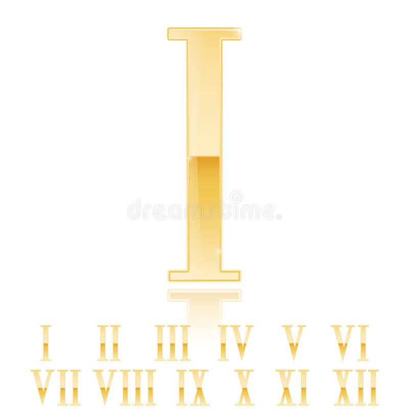 Roman Numeral One - First. Golden 3d Sign Stock Vector - Illustration ...