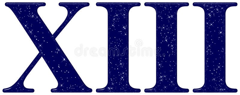 Roman Numeral 13, Thirteen, Star Sky Texture Imitation, Isolated on ...