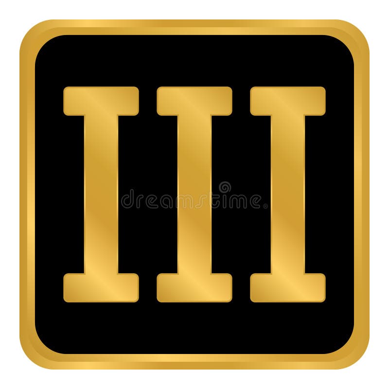 Roman numeral three stock illustration. Illustration of element - 207281151
