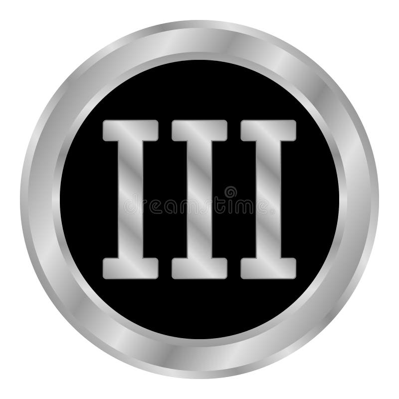 Roman numeral three stock illustration. Illustration of roman - 207535137