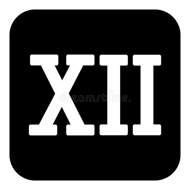 Roman numeral twelve stock vector. Illustration of math - 208758512