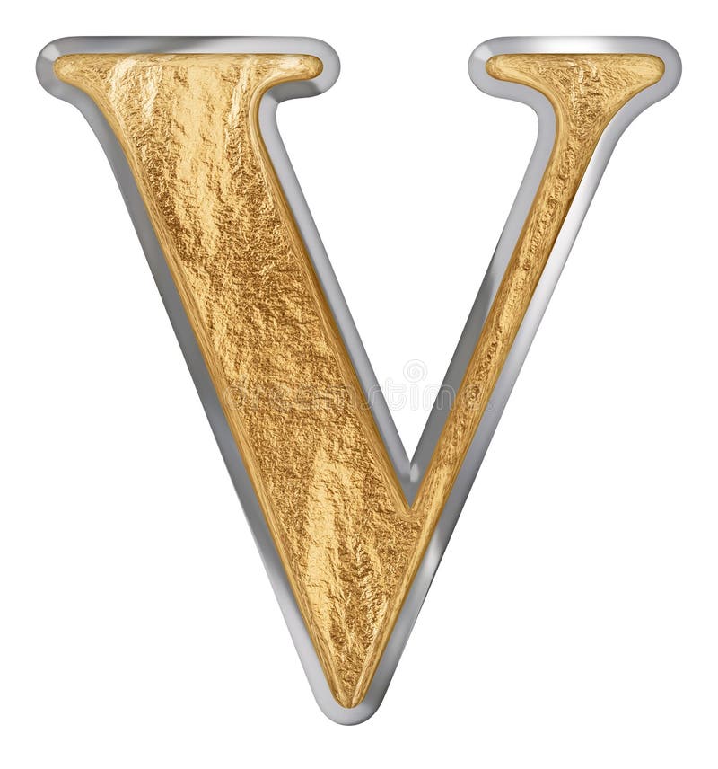 Roman Numeral V, Quinque, 5, Five, Isolated on White Background, 3d ...