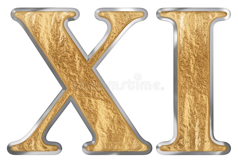 Roman Numeral XI, Undecim, 11, Eleven, Isolated on White Background, 3d ...