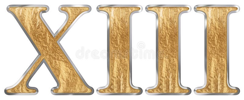 Numeral 13, Thirteen, Reflected on the Water Surface, O Stock ...