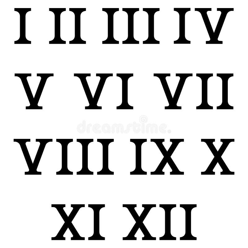 Roman Numerals. Black Numbers Set Stock Vector - Illustration of ... Roman Numerals. Black Numbers Set Stock Vector - Illustration of ...