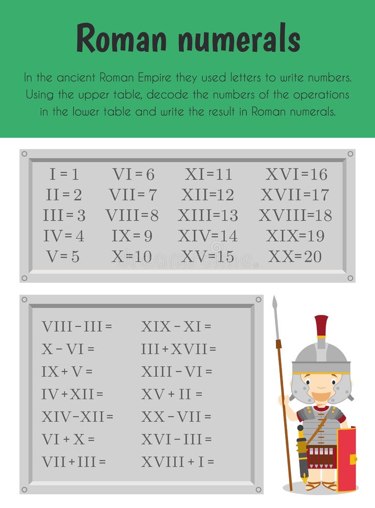 Roman Numbers Activity Stock Illustrations – 3 Roman Numbers Activity ...