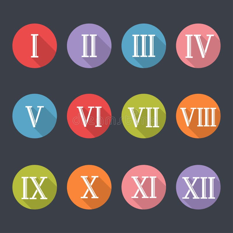 Roman Numerals Icon Set Stock Illustrations – 254 Roman Numerals Icon ...