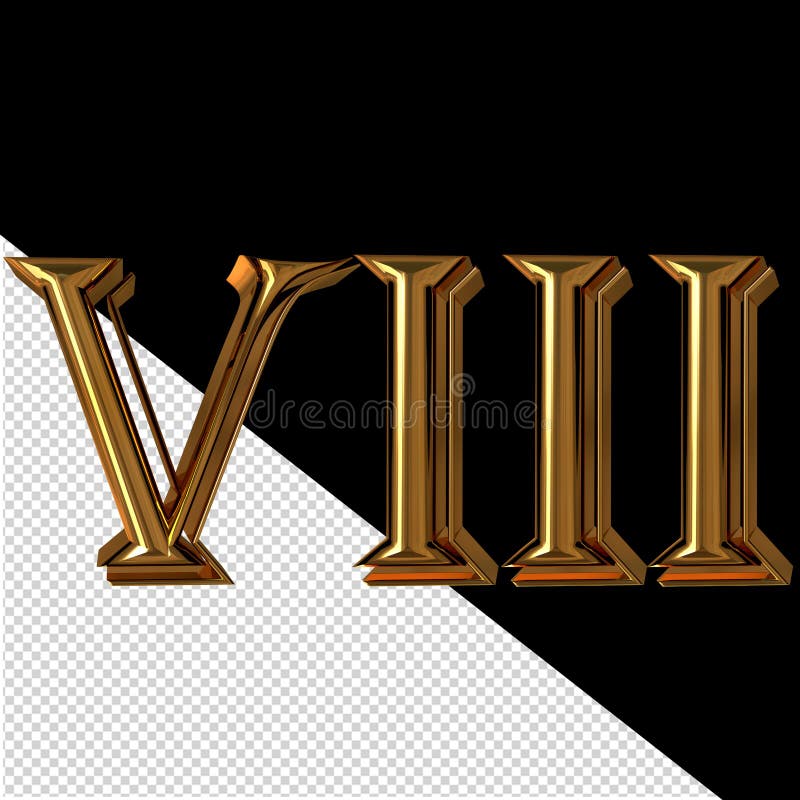 Roman Numerals Made of Gold Stock Vector - Illustration of isolated ...