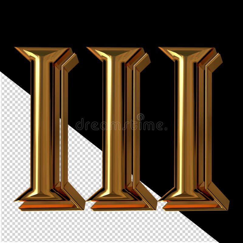 Roman Numerals Made of Gold Stock Vector - Illustration of characters ...