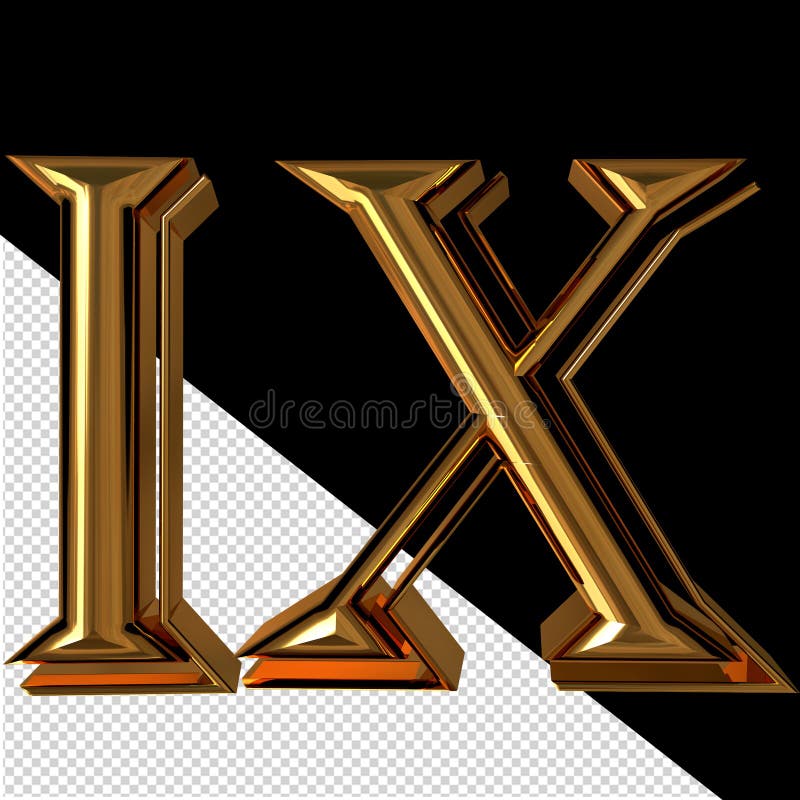 Roman Numerals Made of Gold Stock Vector - Illustration of sign ...