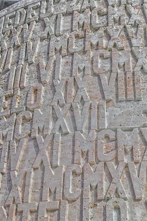 Roman Numerals Set in Stone Stock Image - Image of relief, column: 58308695