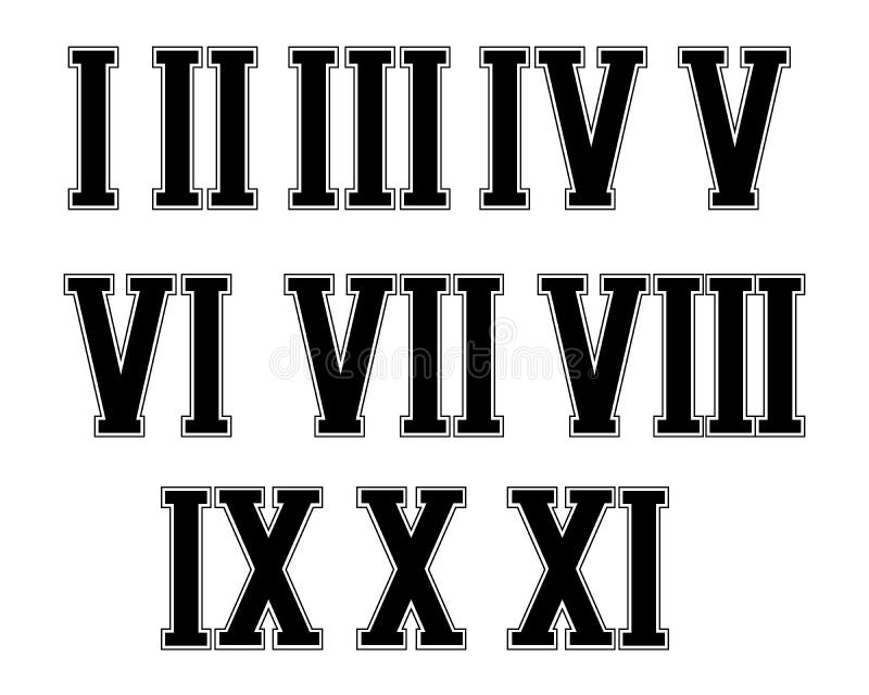 Roman Numerals Set. Vector Illustration Isolated on White Background ...