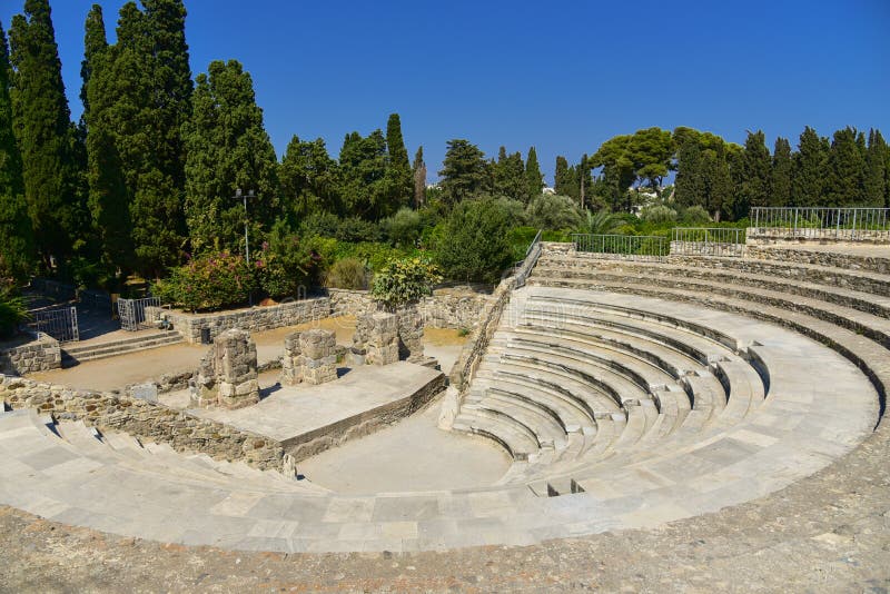 Roman Odeon of Kos, Dodecanese, Greece Theatre Stock Photo - Image of ...