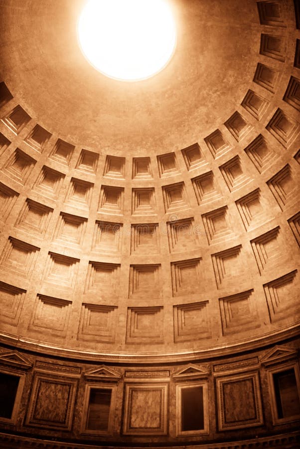 Roman Pantheon's Dome And The Opening At The Top Stock Image - Image of ...