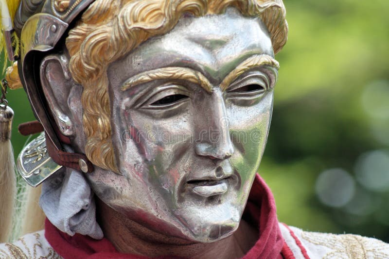 Roman parade mask stock image. Image of gold, knight, parade - 870619