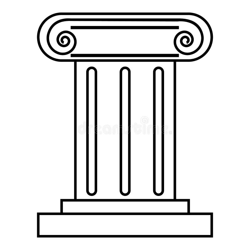 Roman Pillar Icon, Outline Style Stock Vector - Illustration of ...